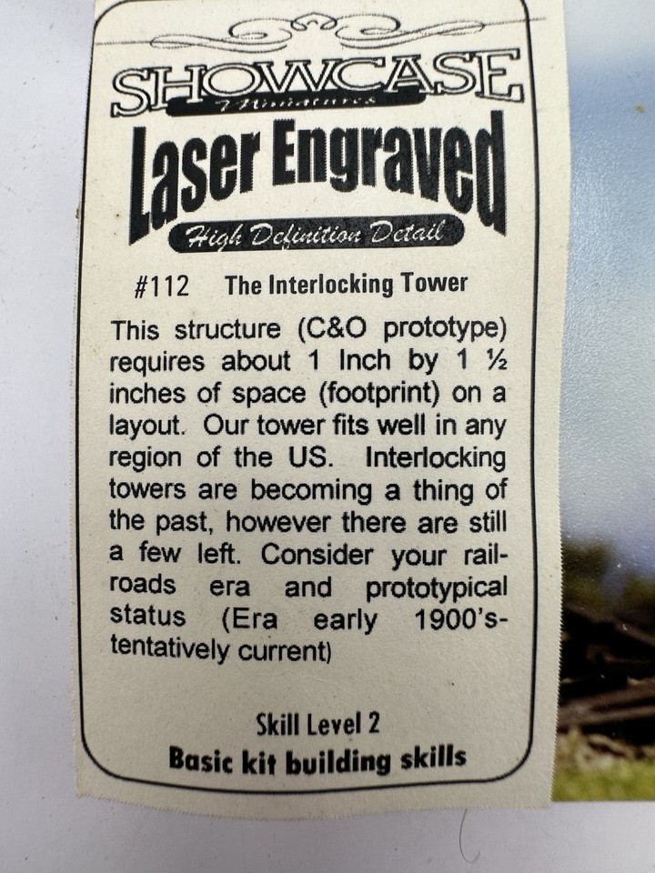 Showcase Miniatures N Scale Interlocking Tower #112 Laser Engraved ...