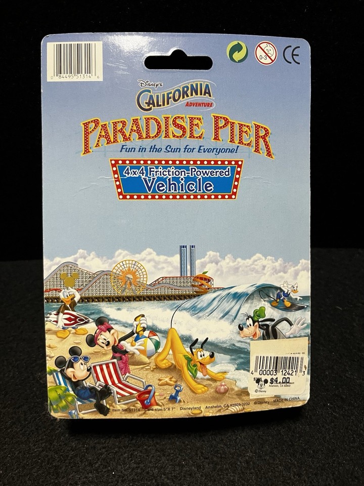 Disney Paradise Pier Car Vehicle Friction Powered Donald Duck 4x4 ...