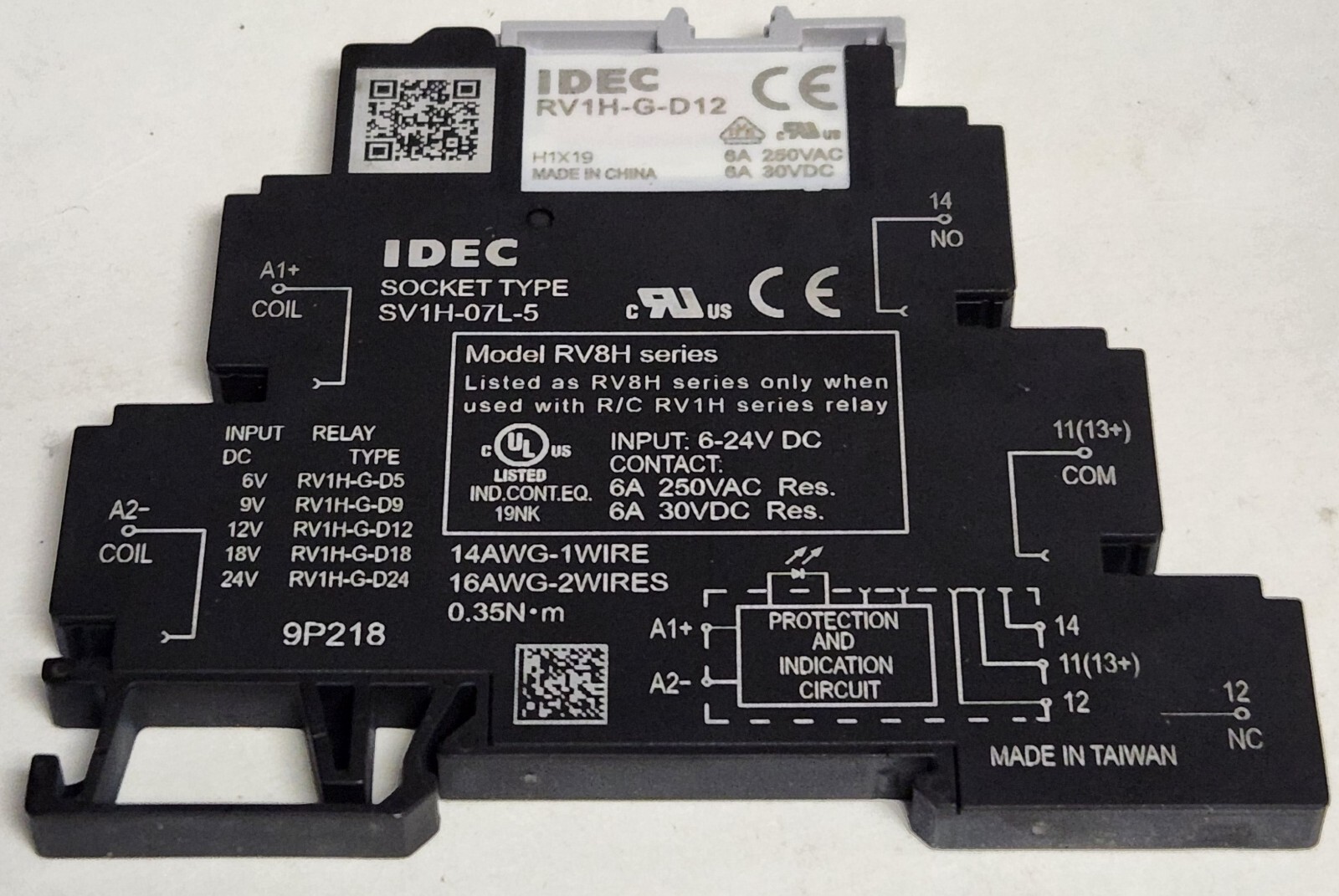 BOX OF 10 IDEC RV8H L D12 Relay and Socket Base RV1H G D12 SV1H 076 5 ...