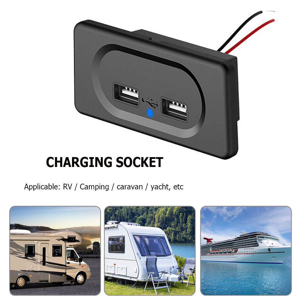 Dual USB Car Charger Socket 3.1A Power Adapter Truck Camper Caravan ...