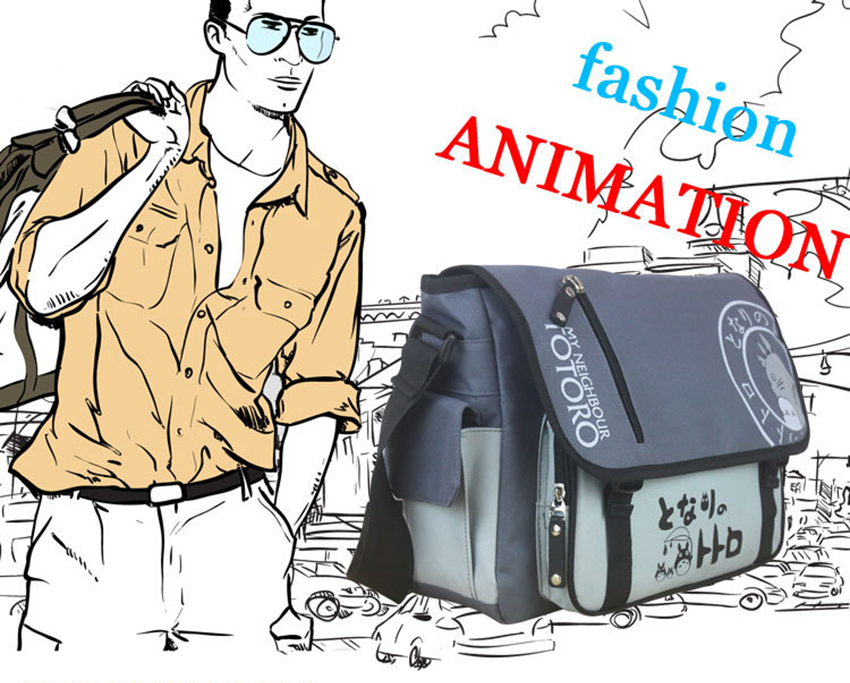 Anime Totoro Messenger Bag 600D Waterproof Boy Girls School Bag Satchel ...