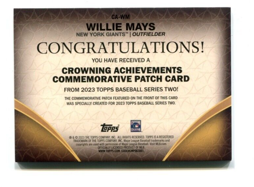 2023 Topps Series 2 - Crowning Achievements Commemorative Patches ...