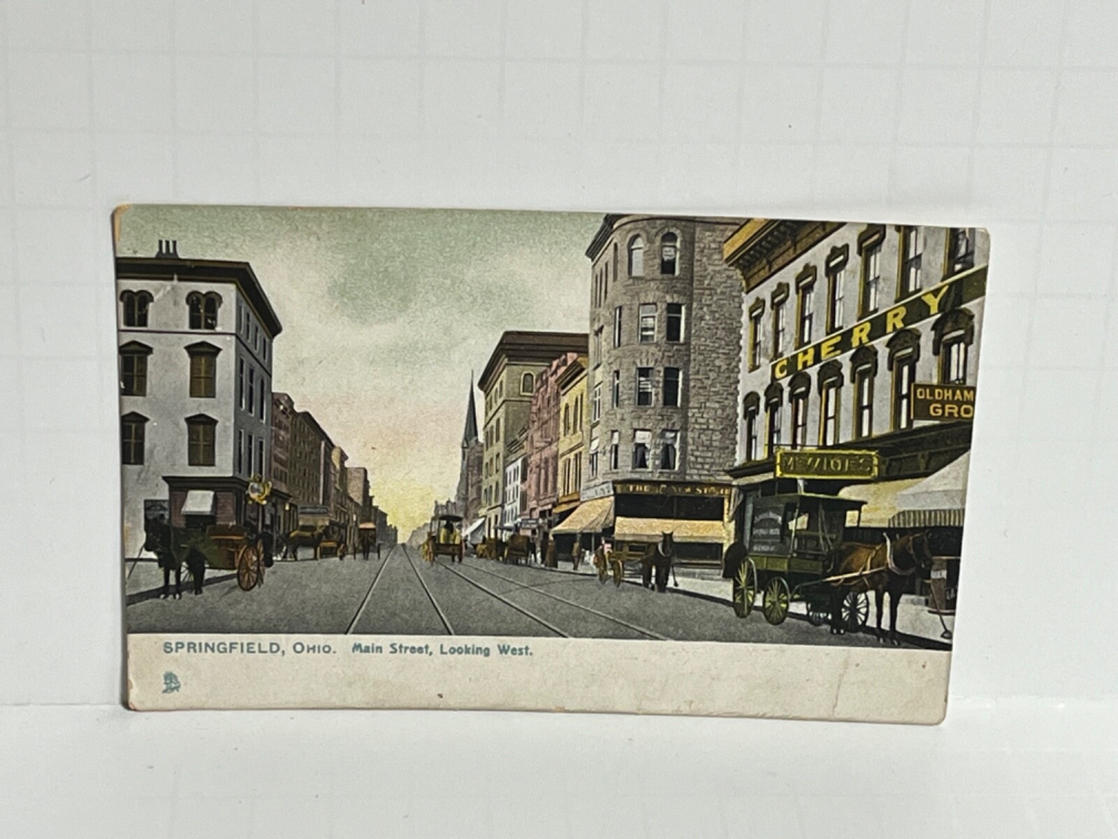 Postcard Springfield Ohio Main Street View Lokking West Tucks Raphotype ...