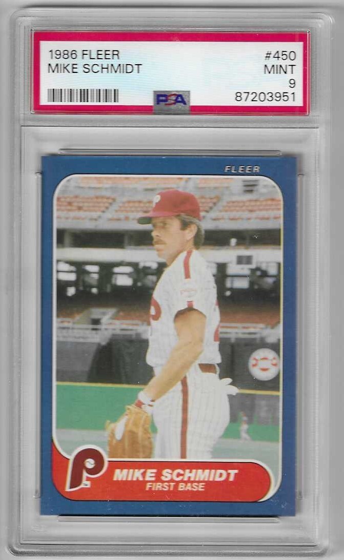 1986 Fleer Mike Schmidt #450 PSA 9 Mint Baseball Card. | eBay