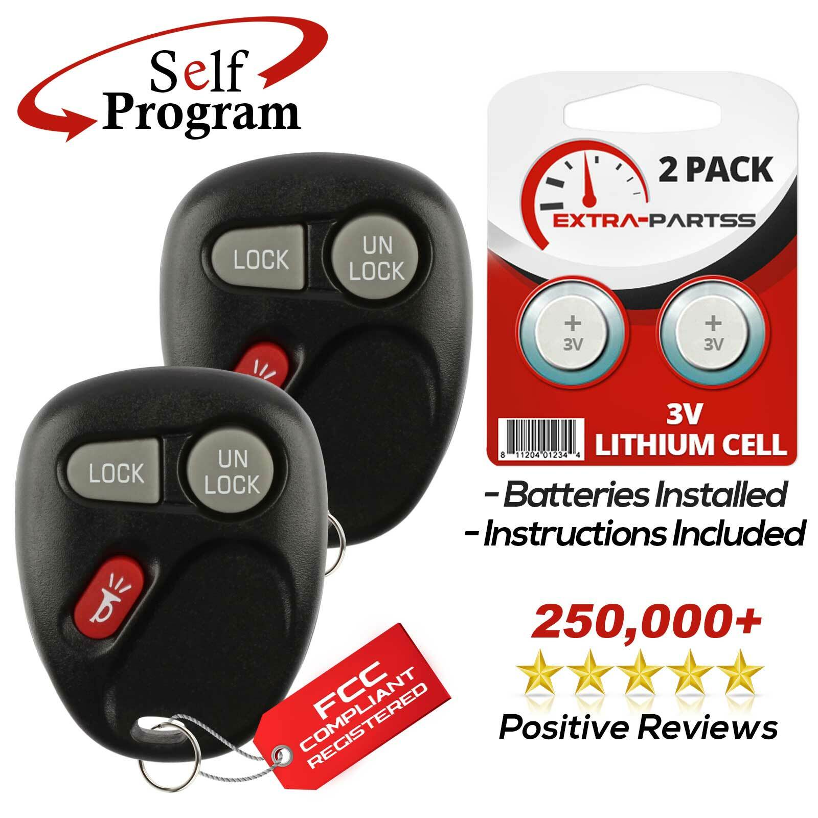 2 For 2001 2002 Chevrolet Silverado 1500 2500 3500 Remote Keyless Entry ...