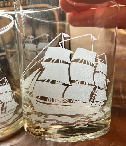 4 Clipper Ship Glasses Vintage '70s Pasabahce 8 oz Tumblers Mariner Collection | eBay