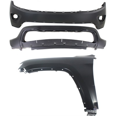 1WL27TZZAC, 68143076AD, 55369597AF New Set of 3 Bumper Covers Fascias ...