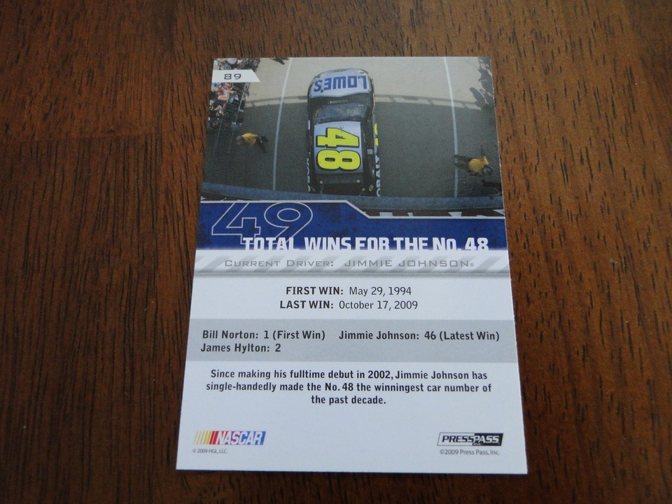 2010 Press Pass Jimmie Johnson Card #89 | eBay