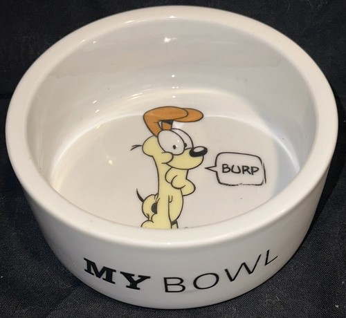 Odie "My Bowl" Dog Food Dish, White Ceramic, 5 In Round, Burp Artwork ...