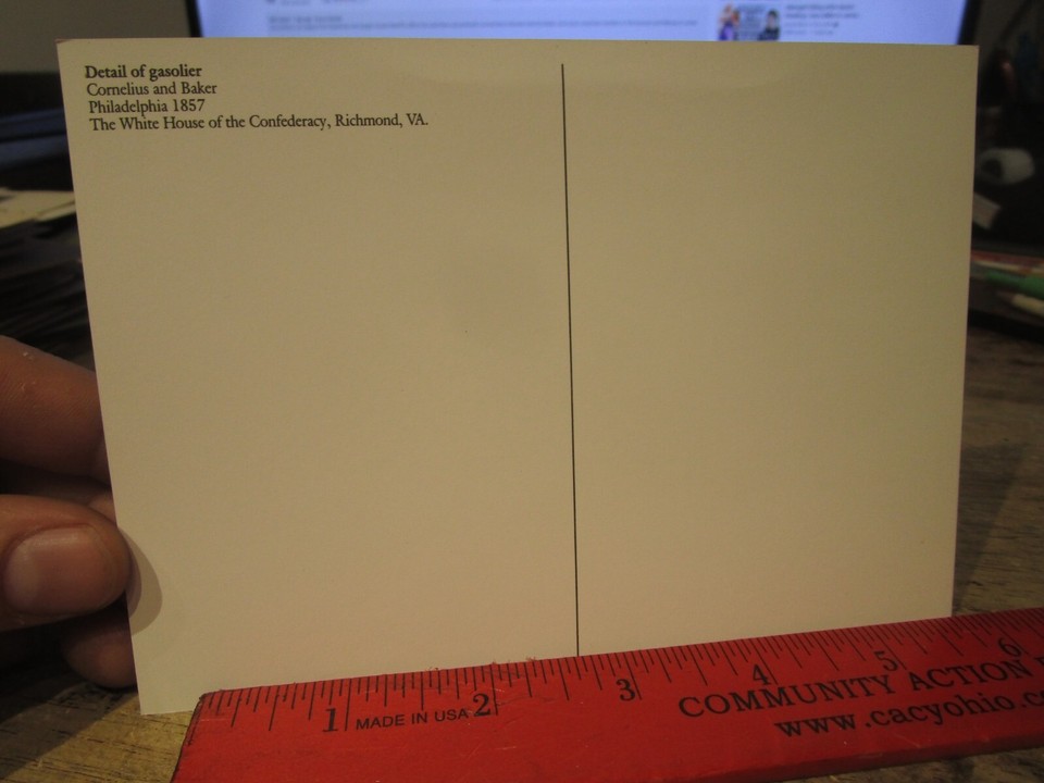 S1 Oversize Big Jumbo Size Postcard VIRGINIA Richmond Gasolier Detail ...