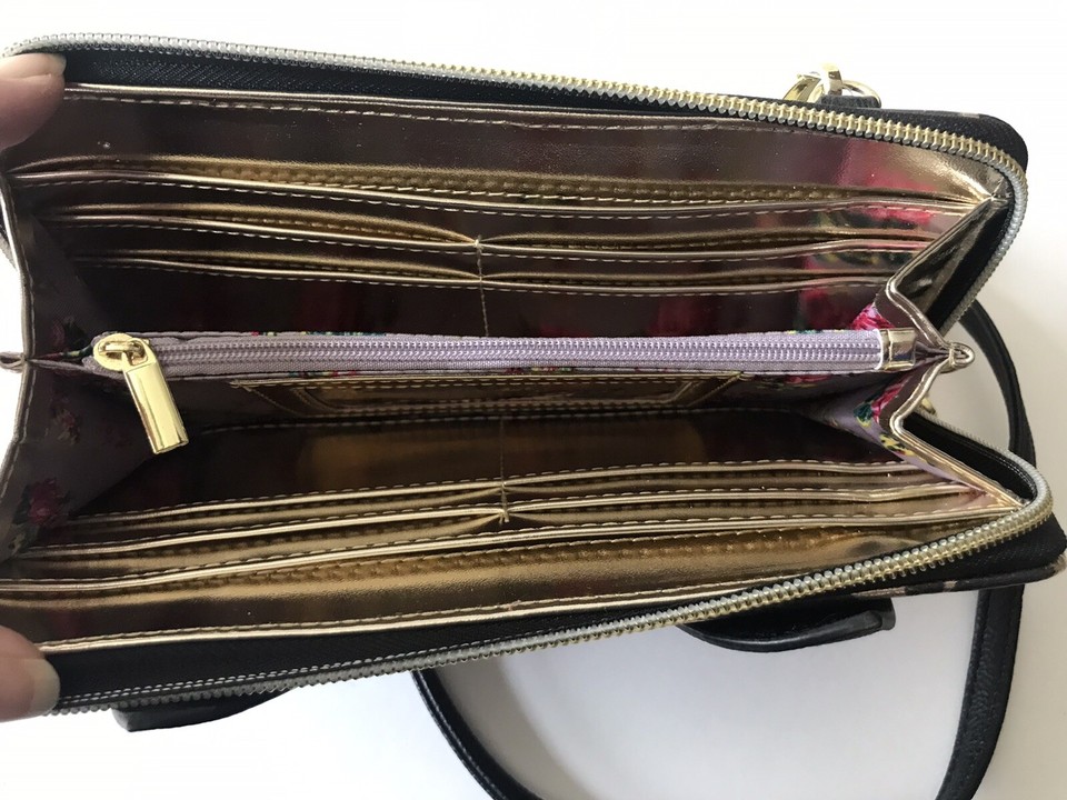 WOMEN'S BETSEY JOHNSON CHEETAH WALLET ON A STRING WALLET CROSS BODY NWT ...