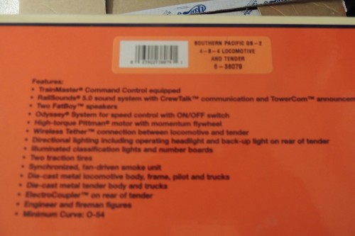 Lionel G8-2-4-8-4 Steam Locomotive and Tender Southern Pacific 6-38079 ...