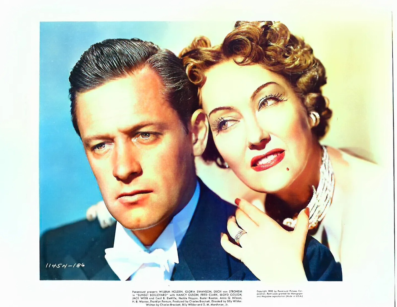 William Holden & Gloria Swanson Sunset Boulevard Colorized Poster Photo ...