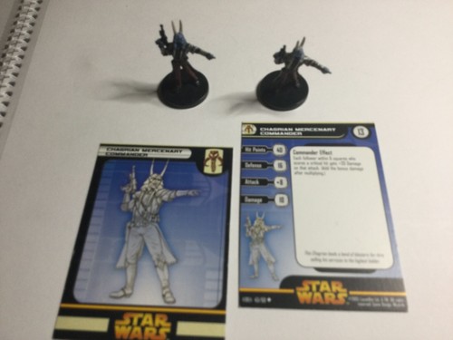 2 x Chagrian Mercenary Commander Star Wars Miniature with stat card ...