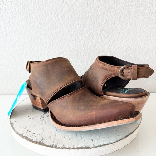 Lane PLAIN JANE Brown Slingback Mule Womens Cowboy Boots 10 Western ...