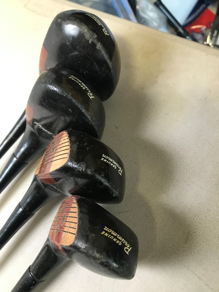 VINTAGE PowerBilt H&B Genuine Persimmon wood set 1, 2, 3, 4 golf clubs ...