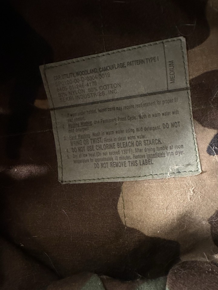 Us Marine Corps UsmcEga Woodland Camo Eight Point Utility Cover Hat Cap ...