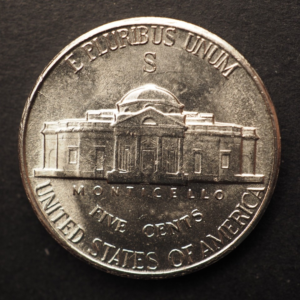 1944 *S* SILVER JEFFERSON NICKEL **NICE UNC COIN** FREE SHIPPING M9937 ...