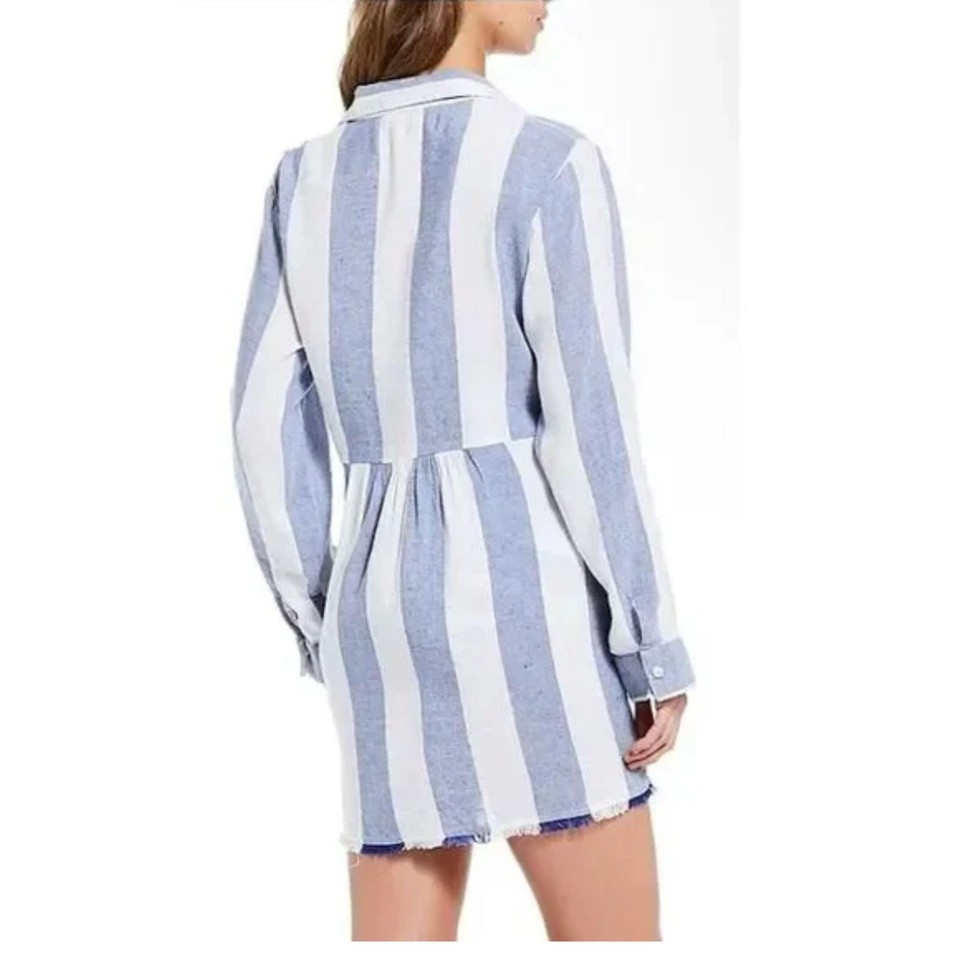 Tommy Bahama Rugby Beach Striped Print Boyfriend Cover-Up Shirt Dress ...