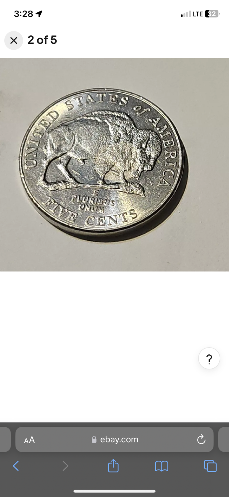 2005 D Mint Nickel-Rare Buffalo Five Cent Coin with Circular Clad Error ...