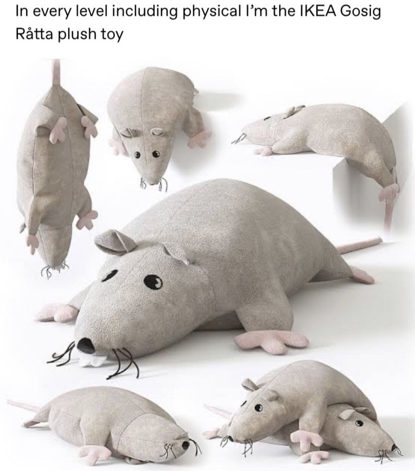 IKEA GOSIG RATTA Soft Plush Toy - 23cm Rat Gift, Pet Toy & Prank Fun ...