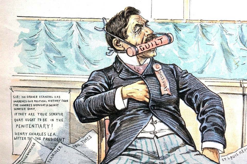 Senator Matthew Quay 1890 DIGNIFIED SILENCE GUILTY POLITICAL SCANDAL ...