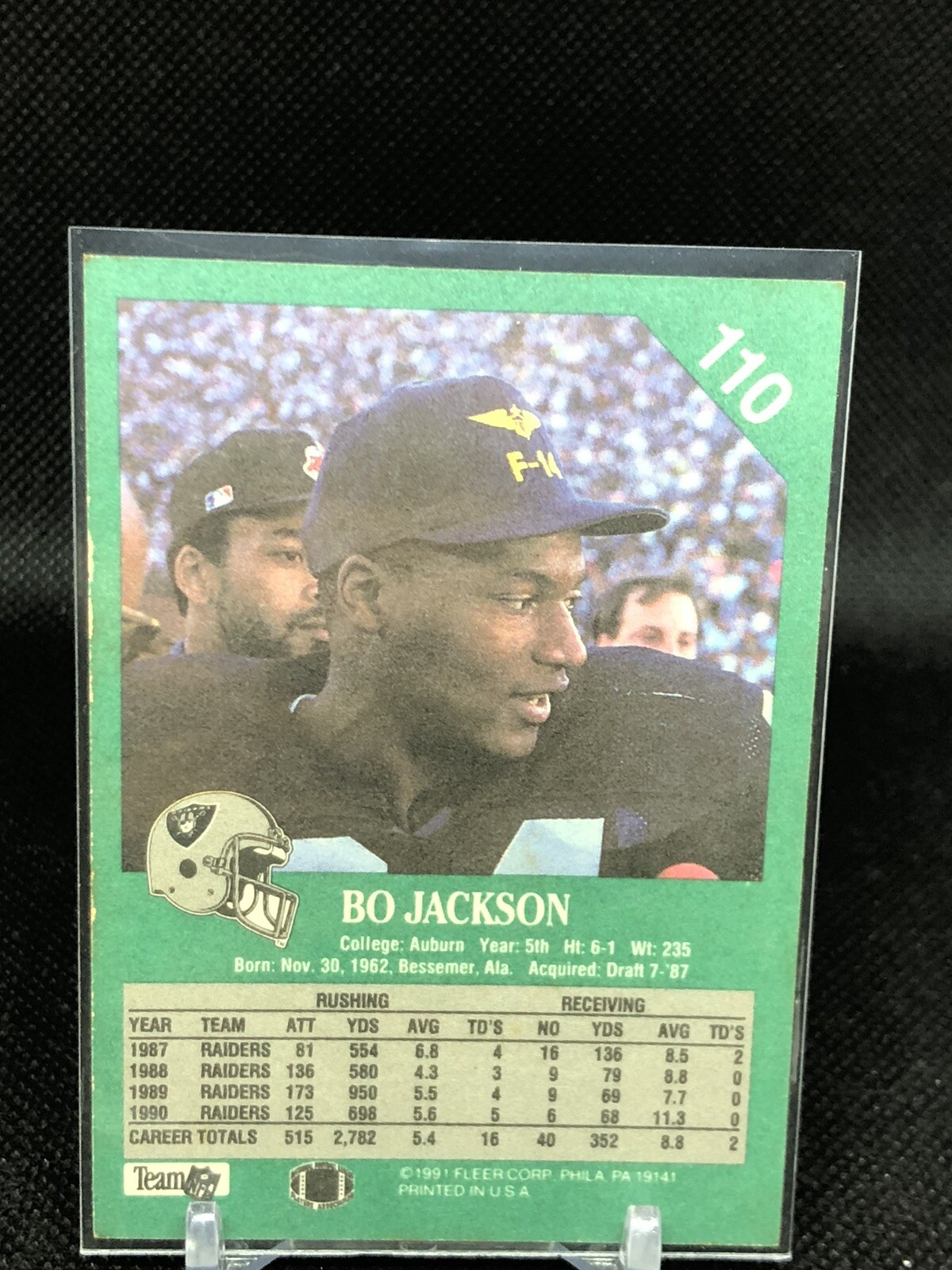 1991 Fleer Bo Jackson Football Card #110 Raiders | eBay