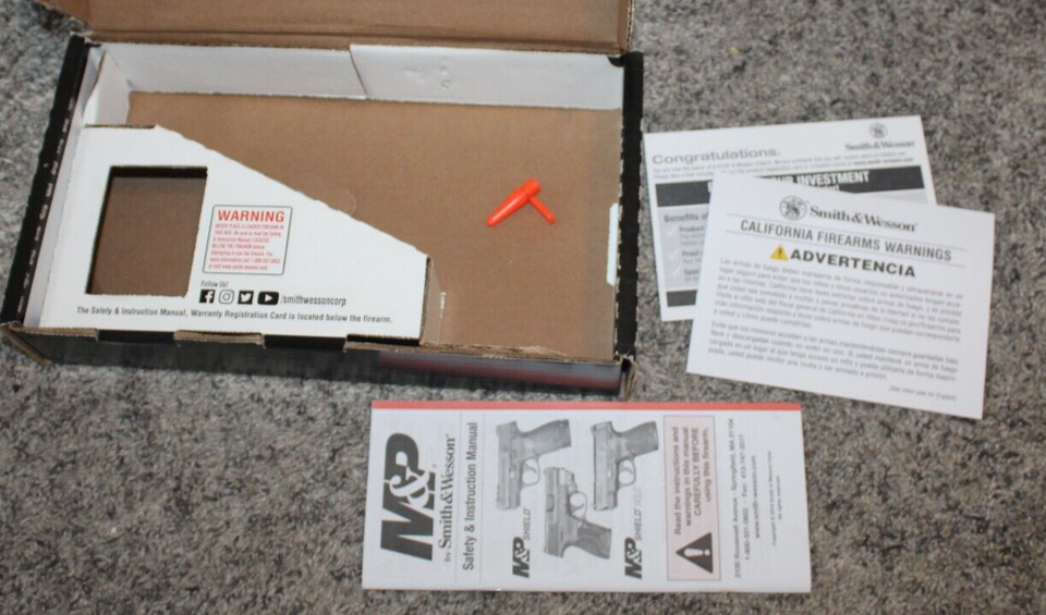 Factory Smith and Wesson 9mm M&P9 Shield Pistol Box and Manual | eBay