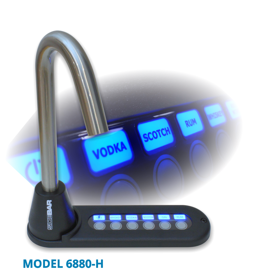 SIDEBAR BEVERAGE SYSTEMS LIQUOR DISPENSER, BLUE LED, CHROME - NEW 6880 ...