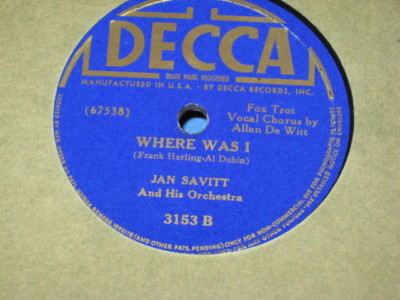 JAN SAVITT ORCH BON BON DECCA SECRETS IN THE MOONLIGHT/ WHERE WAS I | eBay