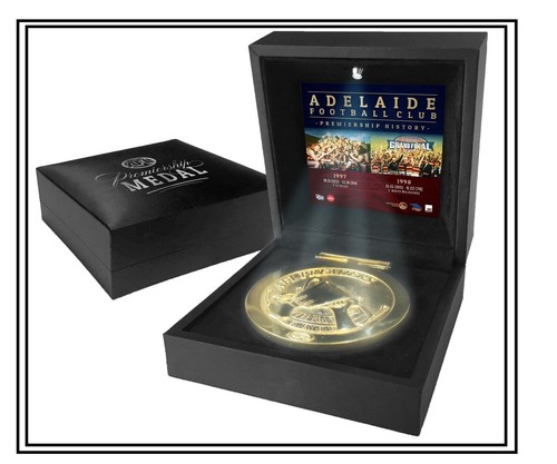 ADELAIDE AFL PREMIERSHIP MEDAL REPLICA MEDAL IN BOX OFFICIAL AFL ...