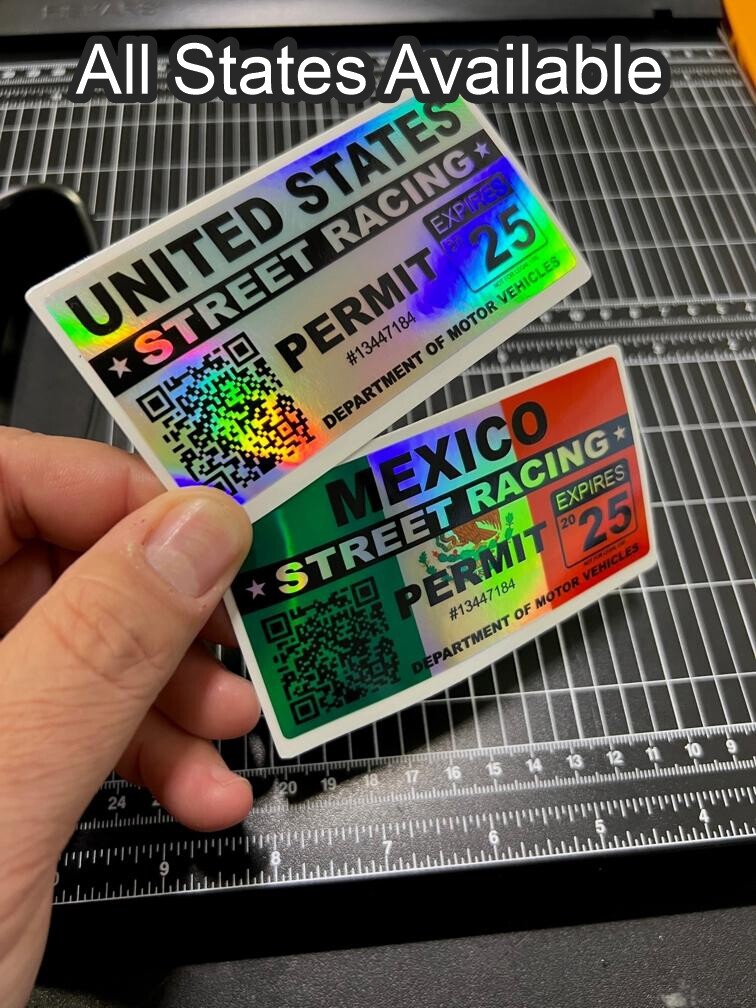Street Racing Permit Car Decal | eBay