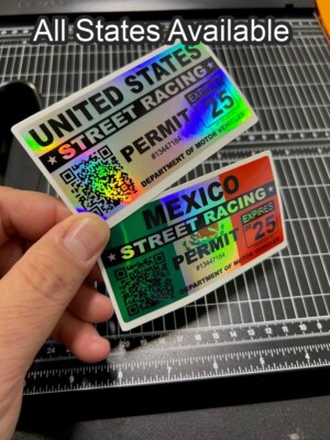 Street Racing Permit Car Decal | eBay