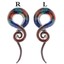 2Pcs Colorful Pyrex Glass Ear Spiral Taper Gauges Ear Expander Earring ...