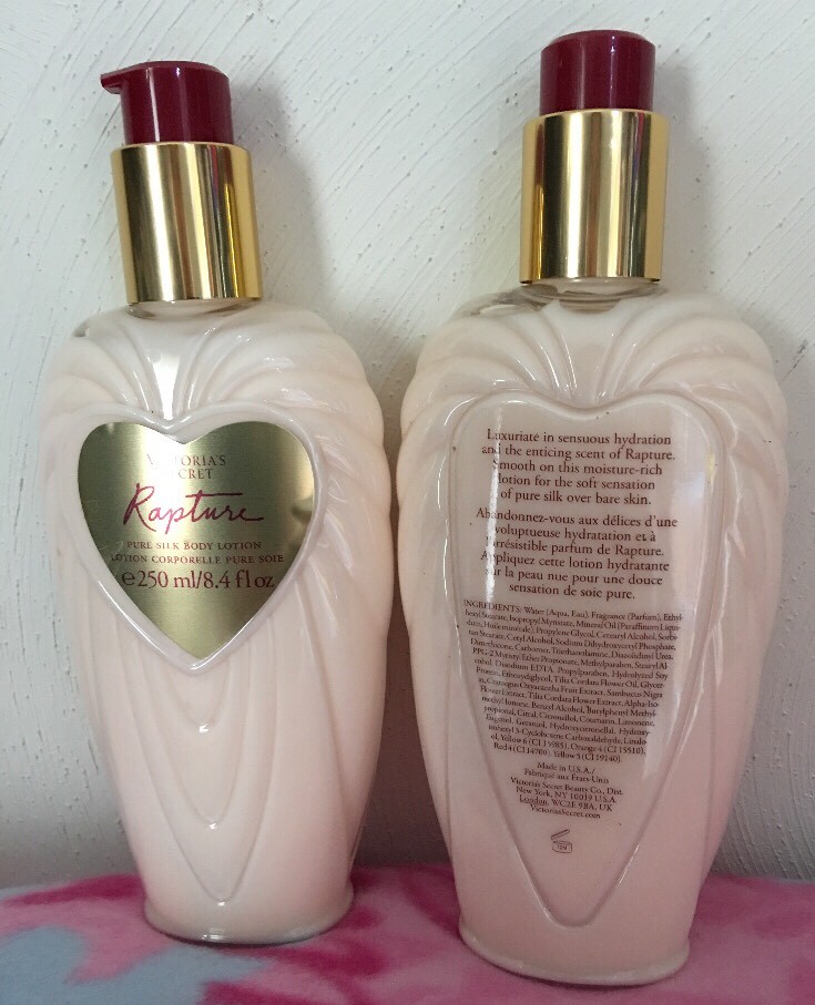 (2) Victoria’s Secret Rapture Perfume Pure Silk Body Lotion 8.4 fl oz ...