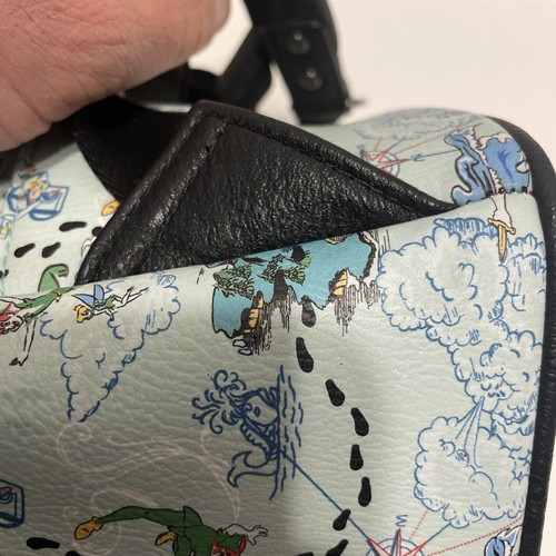 Rare Disney Loungefly Peter Pan Map Neverland Hook Tinkerbell Blue Mini ...