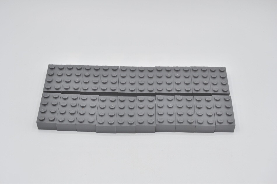 Lego 20 X Basisstein New Dark Grey Dark Bluish Gray Brick 2x4 3001 | eBay
