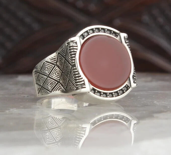 Men's Rings Precious Stone Rings For Men Men's Ring Silver Natural ...