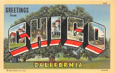 G99/ Chico California Postcard Teich Large Letter Greetings From Chico ...