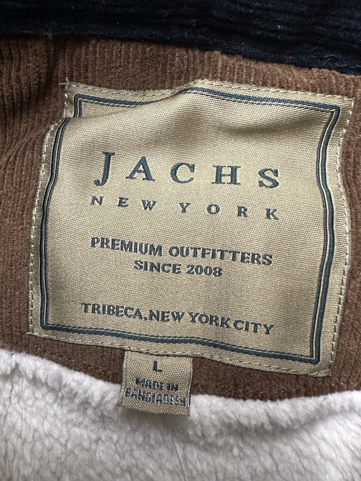 Jachs New York Shacket Men Large Brown Corduroy Sherpa Fleece Lined ...