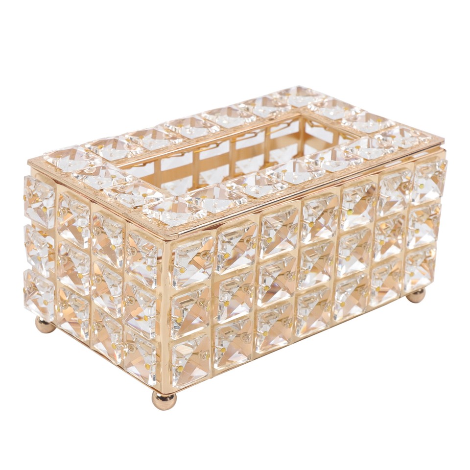 Rhinestone Rectangular Crystal Tissue Box Napkin Case Paper Tissue ...