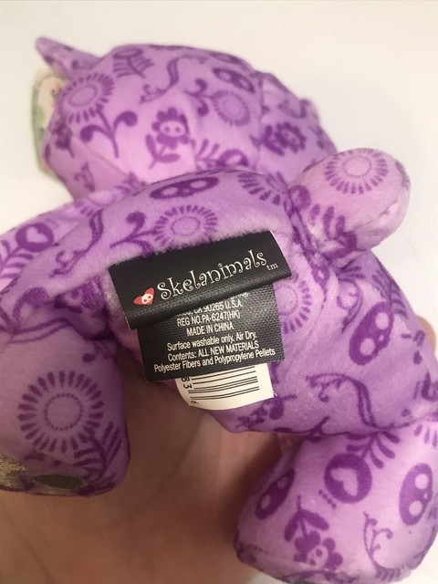 Skelanimals 6" Plush Jack The Rabbit Purple Stuffed Animal Heart ...