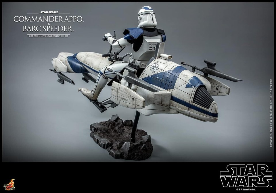 Hot Toys 1/6 STAR WARS THE CLONE WARS COMMANDER APPO & BARC SPEEDER ...