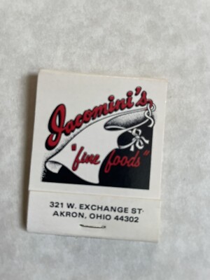 VINTAGE MATCHBOOK - JACOMINI'S FINE FOODS RESTAURANT - AKRON, OH ...