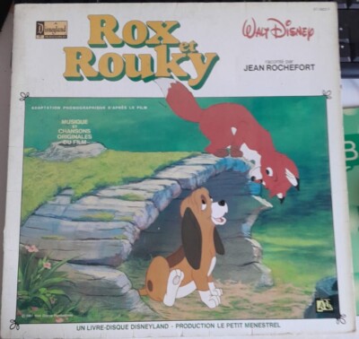 Disque 33 tours + LIVRE rox et rouky Walt Disney, JEAN ROCHEFORT 1981 ...