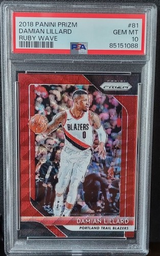 2018-19 Panini Prizm - Ruby Wave Prizm #81 Damian Lillard for sale ...