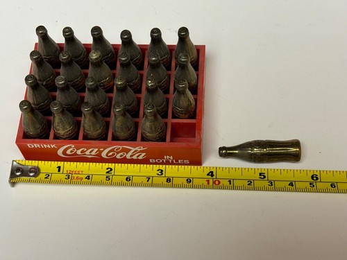 Vintage Mini Coca Cola With Crate 24 Gold Bottles Miniature Probably ...