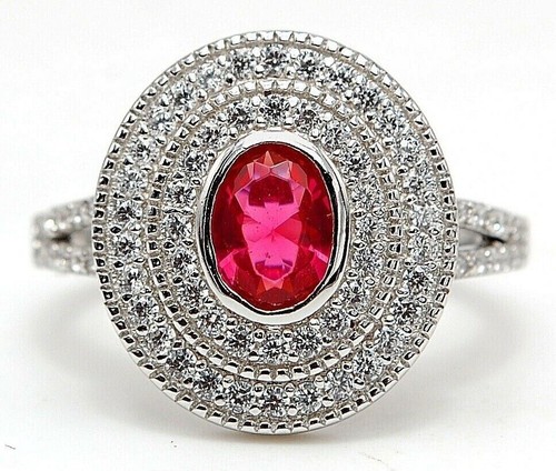 3CT Treated Ruby & Topaz 925 Solid Sterling Silver Ring Jewelry Sz 9 N3 ...