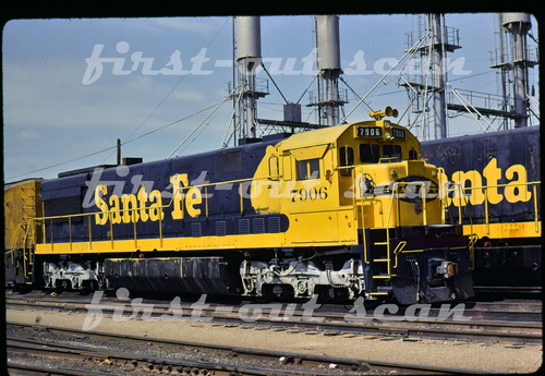 F Original Slide - ATSF Santa Fe 7906 GE U28CG at Kansas City KS 1980 | eBay