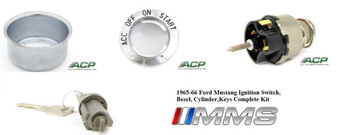 1965 1966 65 66 Ford Mustang Ignition Switch Bezel Cylinder Keys ...